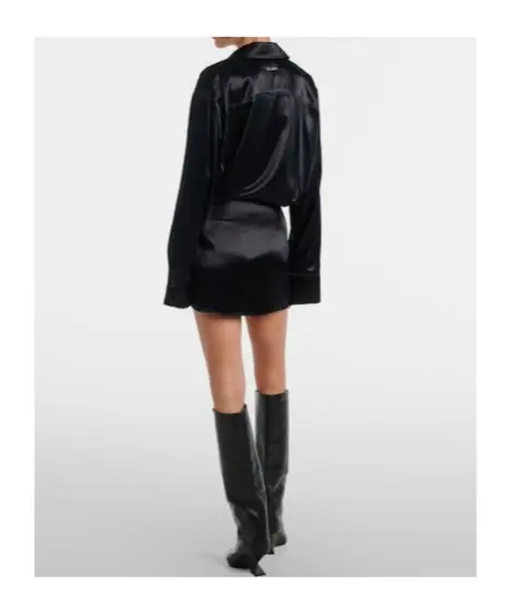 Attico Satin Shirt Dress