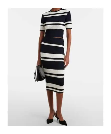 Ralph Lauren Striped Knitted Pencil Skirt