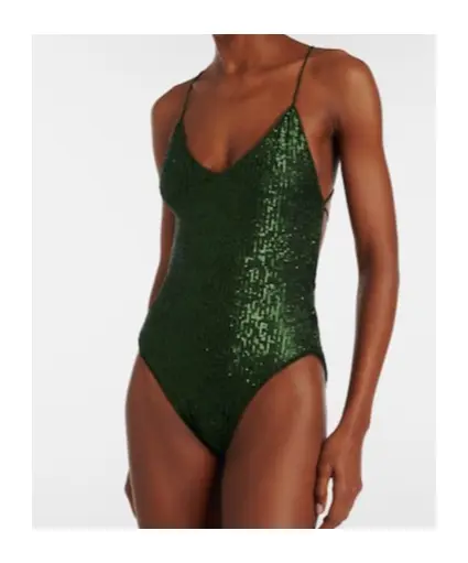 Norma Kamali Fara Sequined Bodysuit