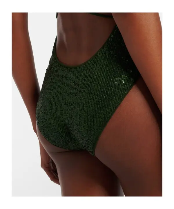 Norma Kamali Fara Sequined Bodysuit