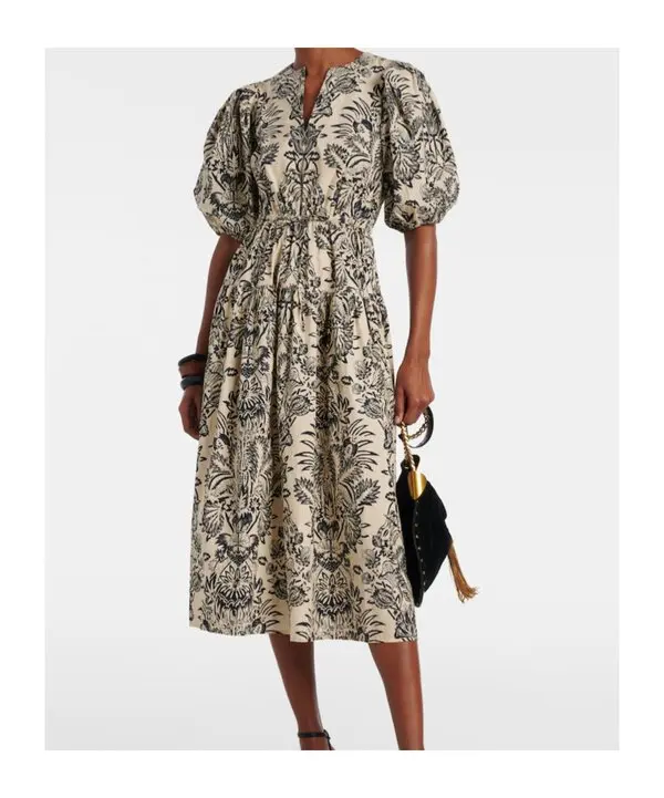 Ulla Johnson Harriet Printed Cotton Poplin Midi Dress