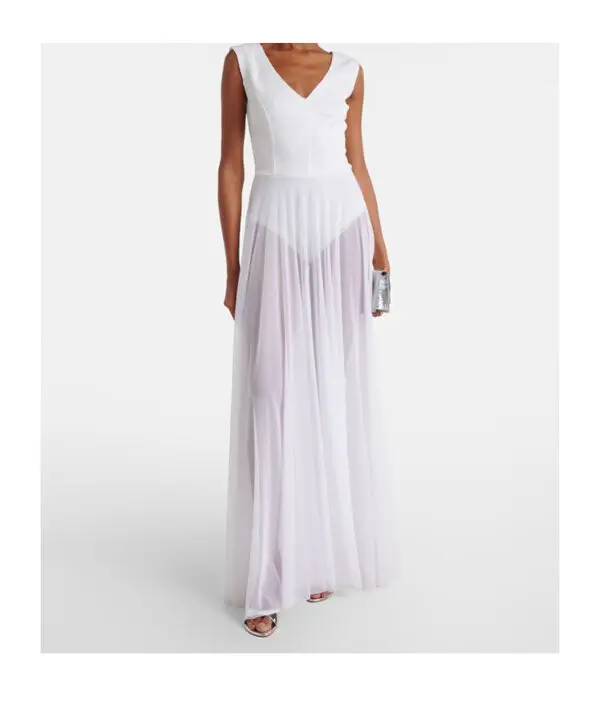 Norma Kamali Sequined Mesh Gown