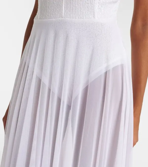 Norma Kamali Sequined Mesh Gown