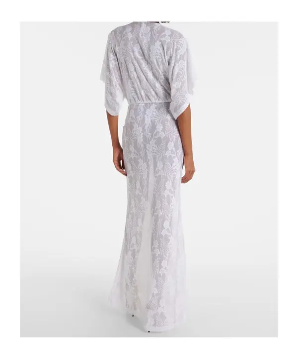 Norma Kamali Obie Semi-sheer Lace Gown
