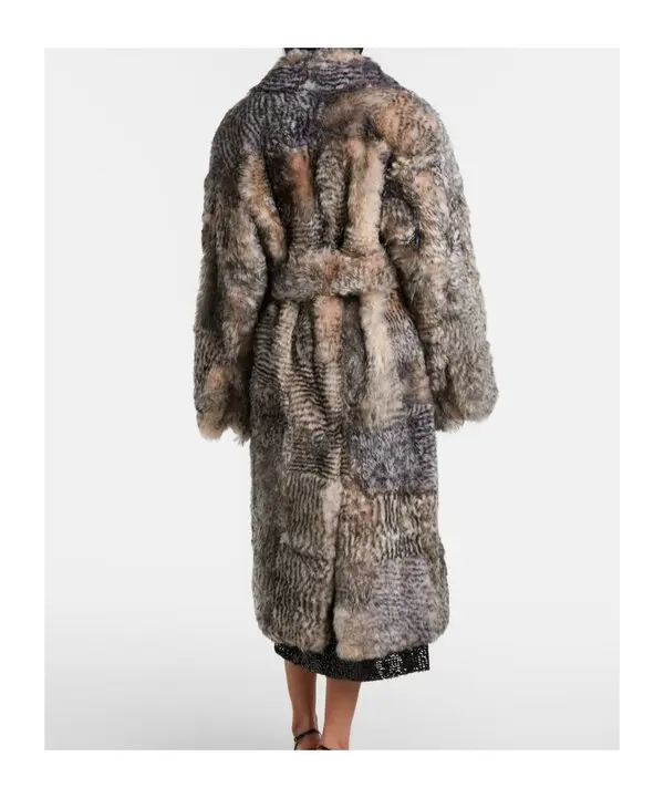 JACQUES WEI Shearling Wrap Coat