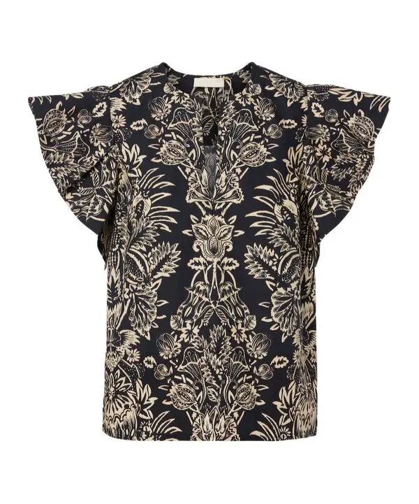 Ulla Johnson Severine Printed Cotton Poplin Top