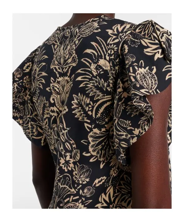 Ulla Johnson Severine Printed Cotton Poplin Top