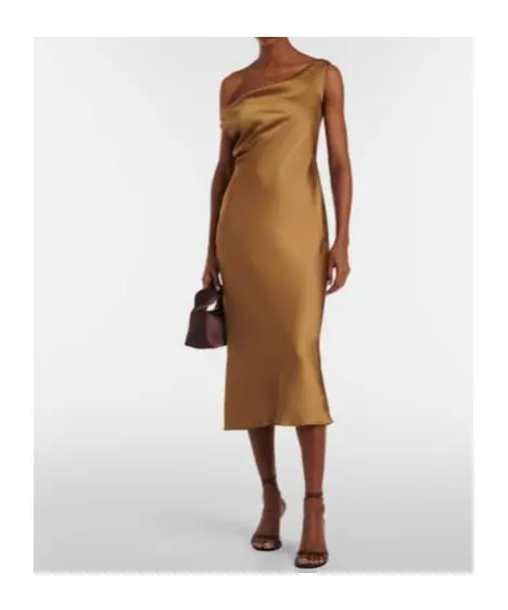 Norma Kamali Maria Crepe Satin Midi Dress