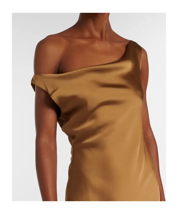 Norma Kamali Maria Crepe Satin Midi Dress