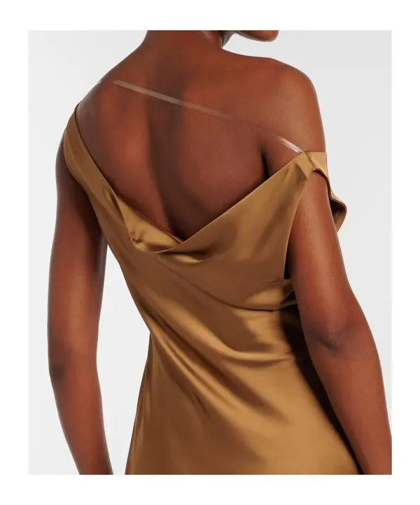 Norma Kamali Maria Crepe Satin Midi Dress