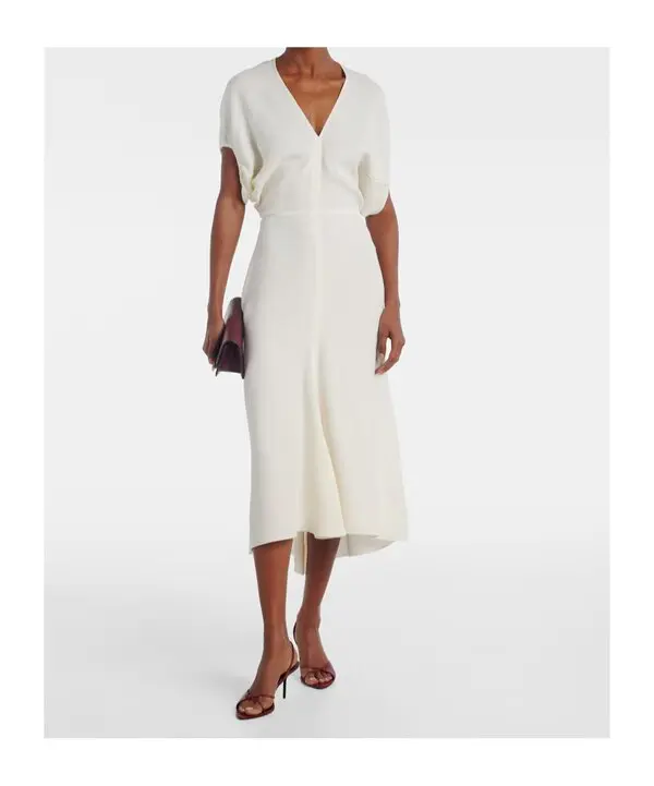 Victoria Beckham Edith Crêpe Satin Midi Dress