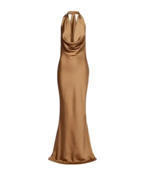 Norma Kamali Halterneck Satin Gown