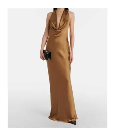 Norma Kamali Halterneck Satin Gown