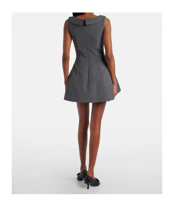 SHUSHU/TONG Bow-detail Twill Minidress