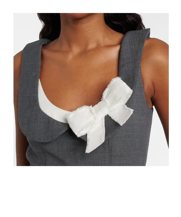 SHUSHU/TONG Bow-detail Twill Minidress