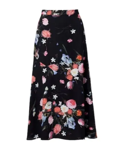 Erdem Floral Crepe Midi Skirt