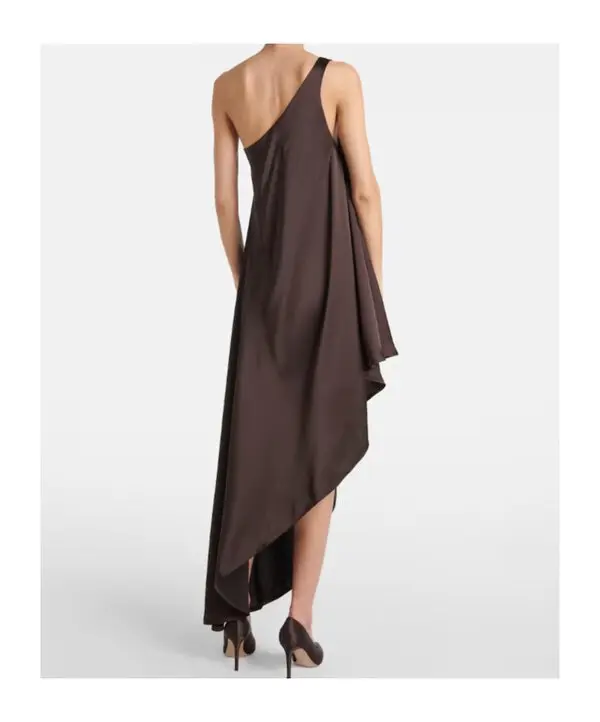 Norma Kamali One-shoulder Satin Midi Dress