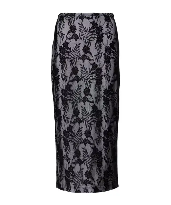 Norma Kamali Lace Midi Skirt