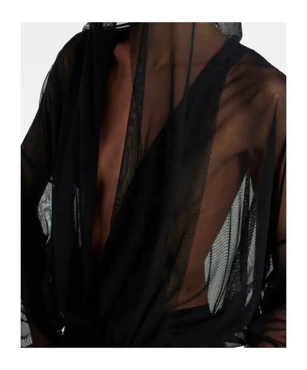 Norma Kamali Hooded Sheer Maxi Dress