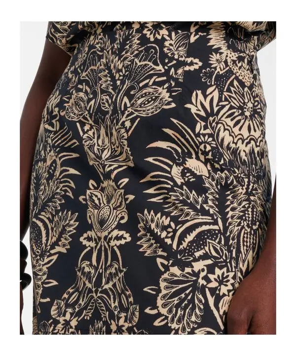 Ulla Johnson Clarisse Printed Cotton Poplin Midi Skirt