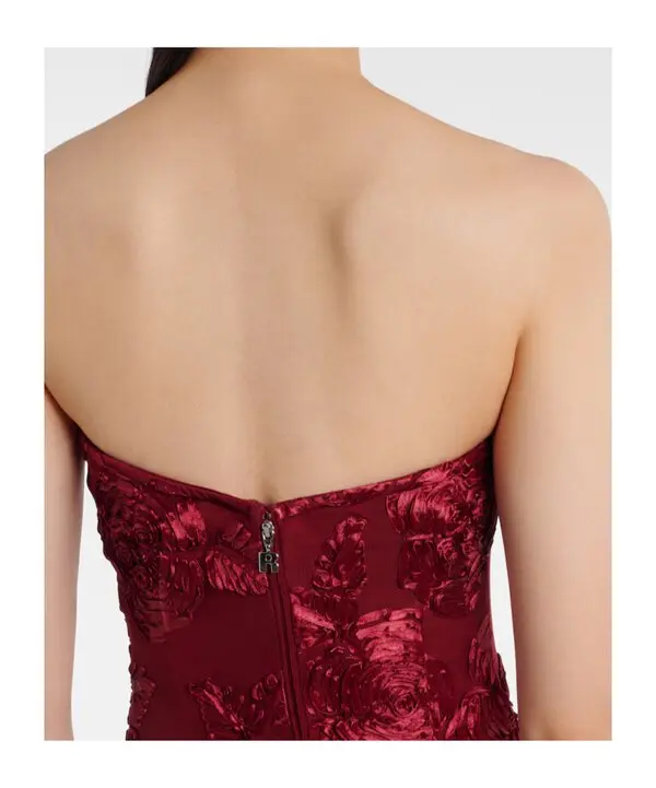 ROTATE BY BIRGER CHRISTENSEN Floral Appliqué Mesh Dress