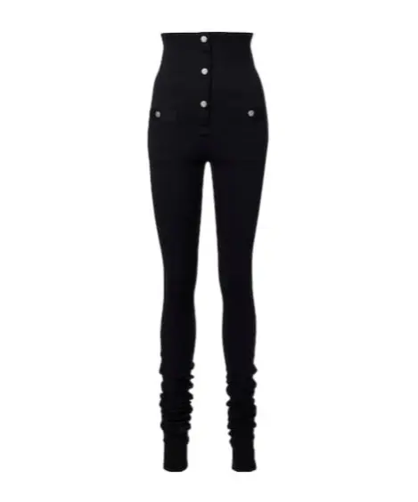 Attico High-rise Cotton Jersey Stirrup Leggings - Black