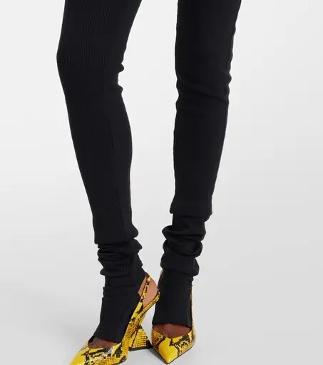 Attico High-rise Cotton Jersey Stirrup Leggings