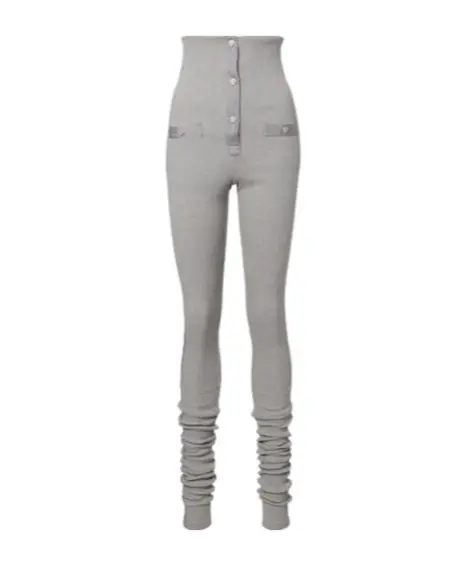 Attico High-rise Cotton Jersey Stirrup Leggings - Gray