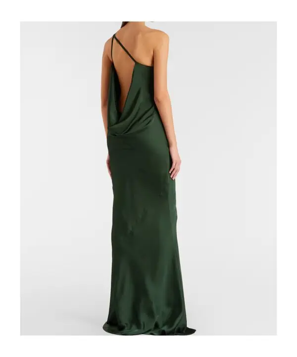 Norma Kamali One-shoulder Satin Gown