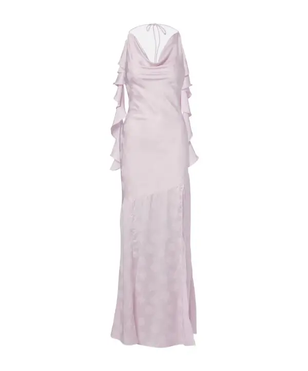 ROTATE BY BIRGER CHRISTENSEN Ruffled Satin Jacquard Gown