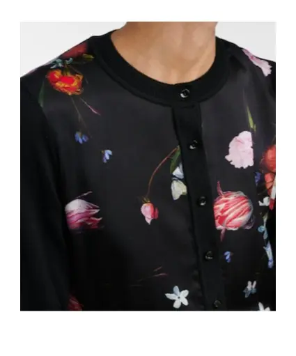 Erdem Floral Printed Cropped Wool Cardigan