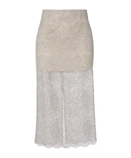 ROTATE BY BIRGER CHRISTENSEN Floral Lace Guipure Pencil Skirt - Gray