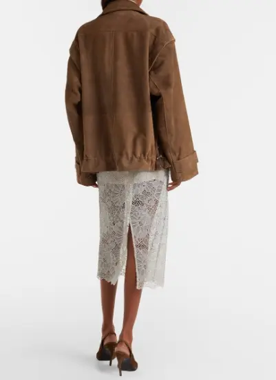 ROTATE BY BIRGER CHRISTENSEN Floral Lace Guipure Pencil Skirt