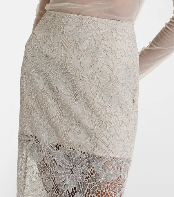 ROTATE BY BIRGER CHRISTENSEN Floral Lace Guipure Pencil Skirt