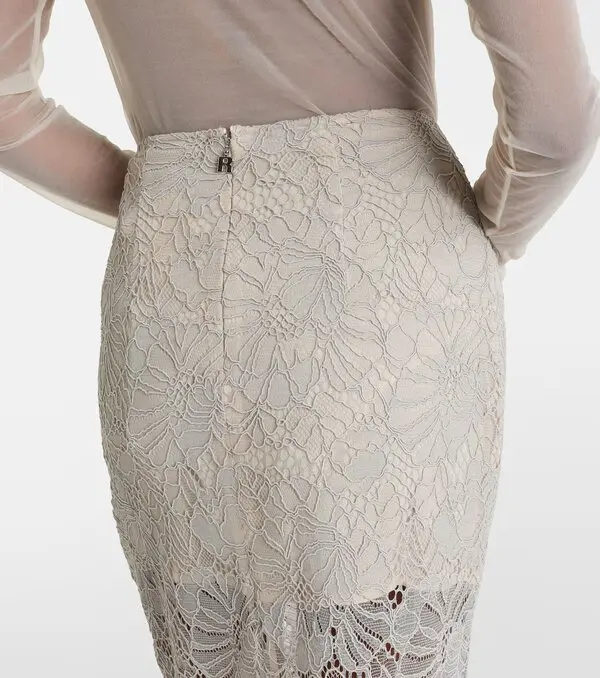 ROTATE BY BIRGER CHRISTENSEN Floral Lace Guipure Pencil Skirt