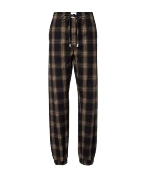 Attico Checked Cotton Sweatpants - Black