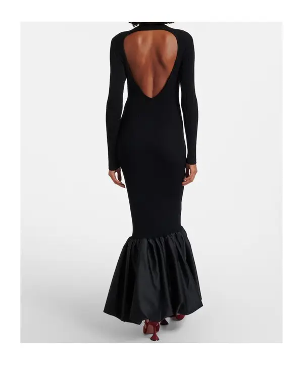 ROTATE BY BIRGER CHRISTENSEN Open-back Ribbed-knit Dress