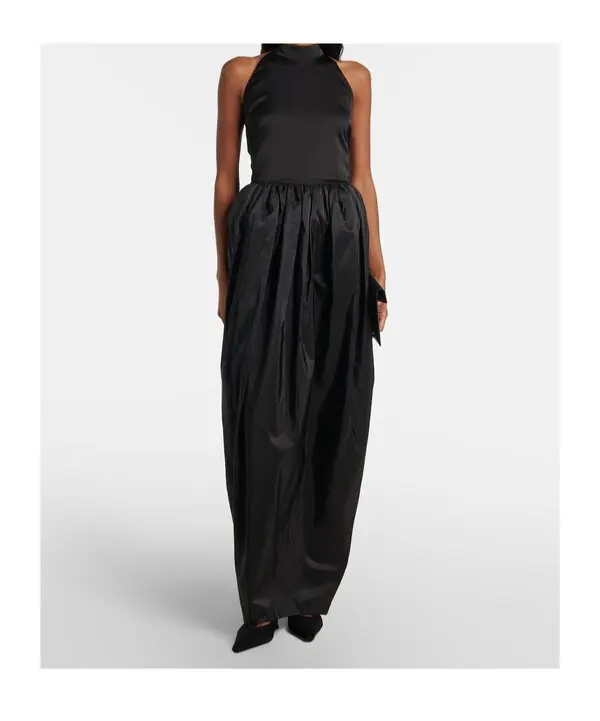 ROTATE BY BIRGER CHRISTENSEN Gathered Satin Taffeta Maxi Dress