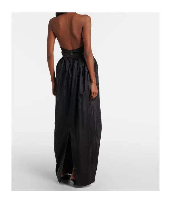 ROTATE BY BIRGER CHRISTENSEN Gathered Satin Taffeta Maxi Dress