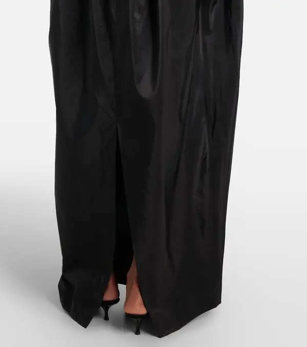 ROTATE BY BIRGER CHRISTENSEN Gathered Satin Taffeta Maxi Dress