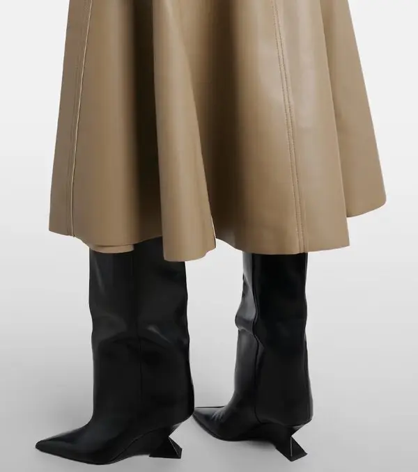 Norma Kamali Flared Midi Skirt