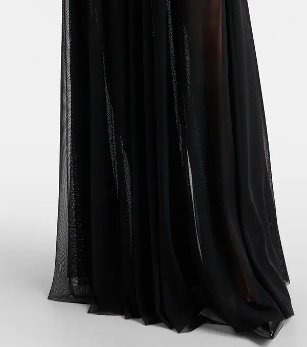 Norma Kamali Sequined Mesh Turtleneck Gown