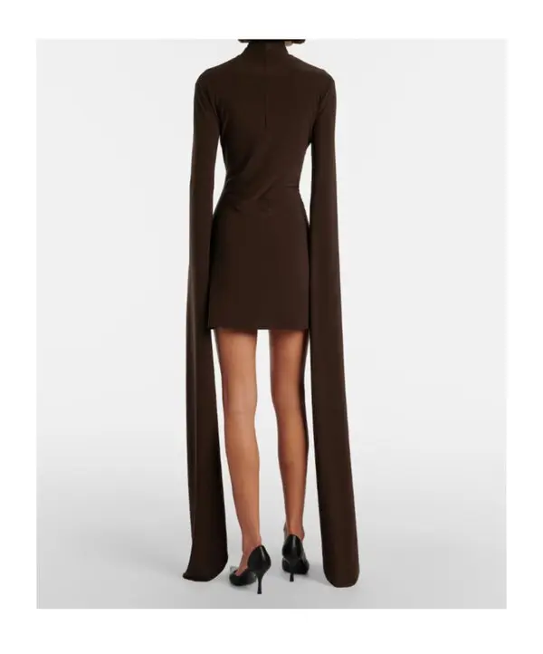 Norma Kamali Draped Turtleneck Minidress