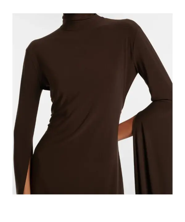 Norma Kamali Draped Turtleneck Minidress