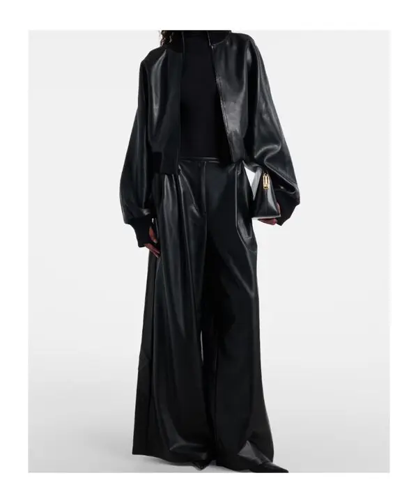 Norma Kamali Pleated High-rise Wide-leg Pants