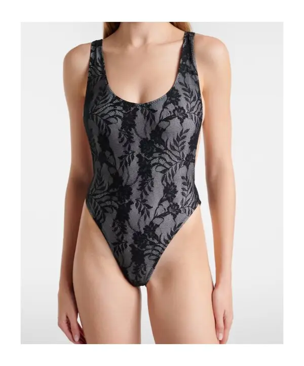 Norma Kamali Marissa Open-back Lace Bodysuit