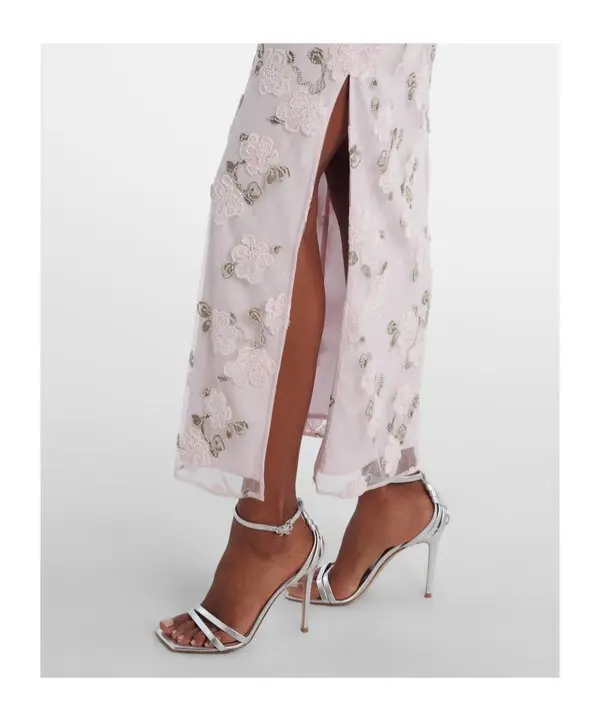 ROTATE BY BIRGER CHRISTENSEN Floral Embroidered Halterneck Dress