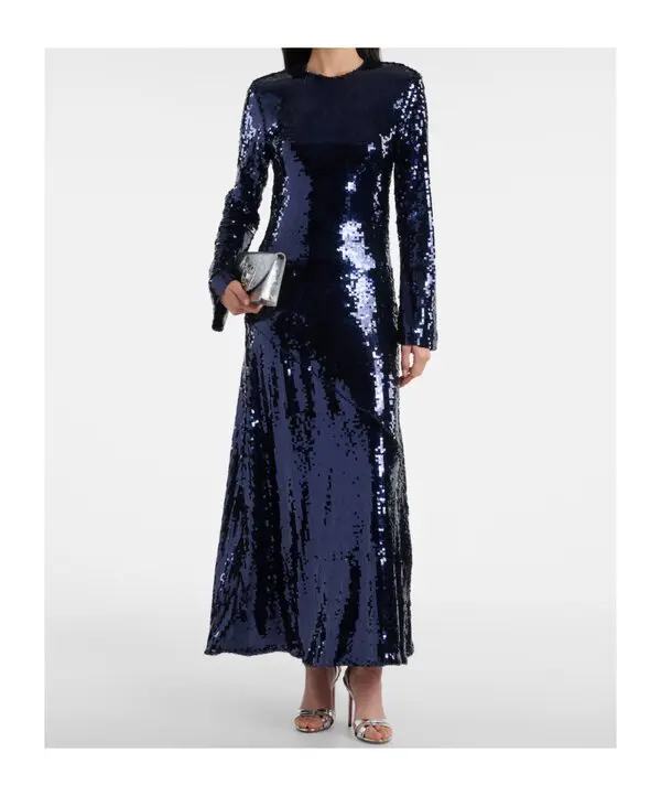 ROTATE BY BIRGER CHRISTENSEN Long-sleeved Sequined Dress