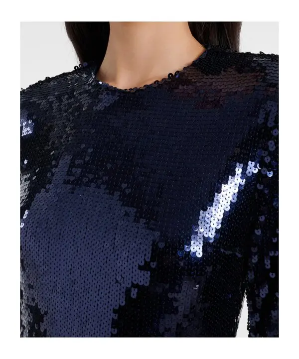 ROTATE BY BIRGER CHRISTENSEN Long-sleeved Sequined Dress