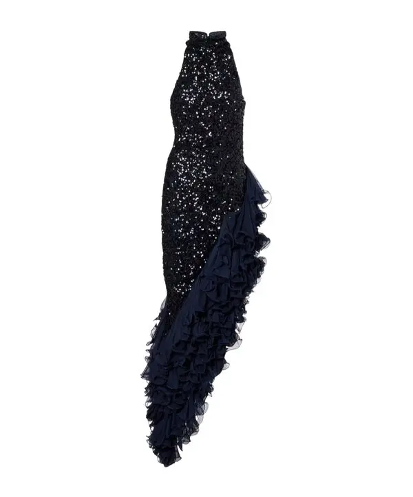 ROTATE BY BIRGER CHRISTENSEN Ruffled Sequined Dress